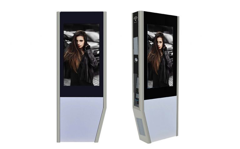 Double-Sided Outdoor Digital Kiosk - Square Corner Design